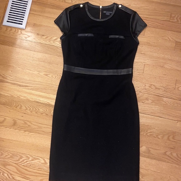 Armani Exchange | Dresses | Armani Exchange Black Tweedleather Trim ...